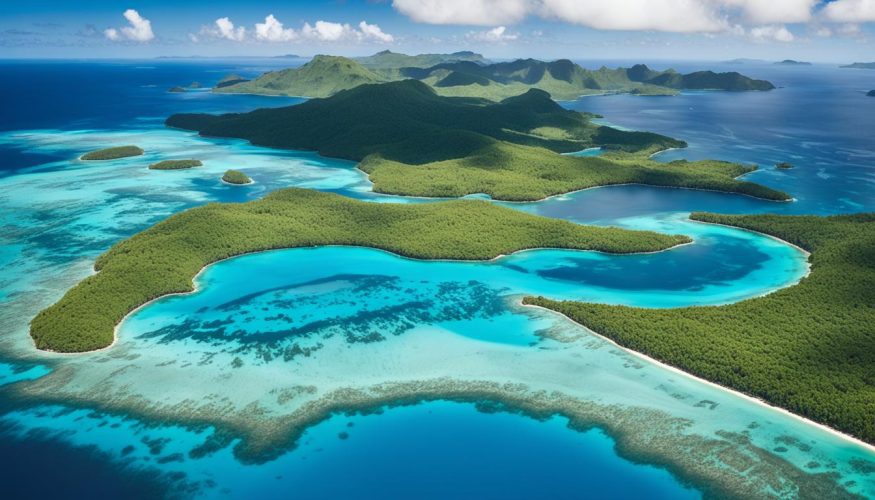 Nouvelle-Calédonie vue du ciel: survol en hélicoptère
